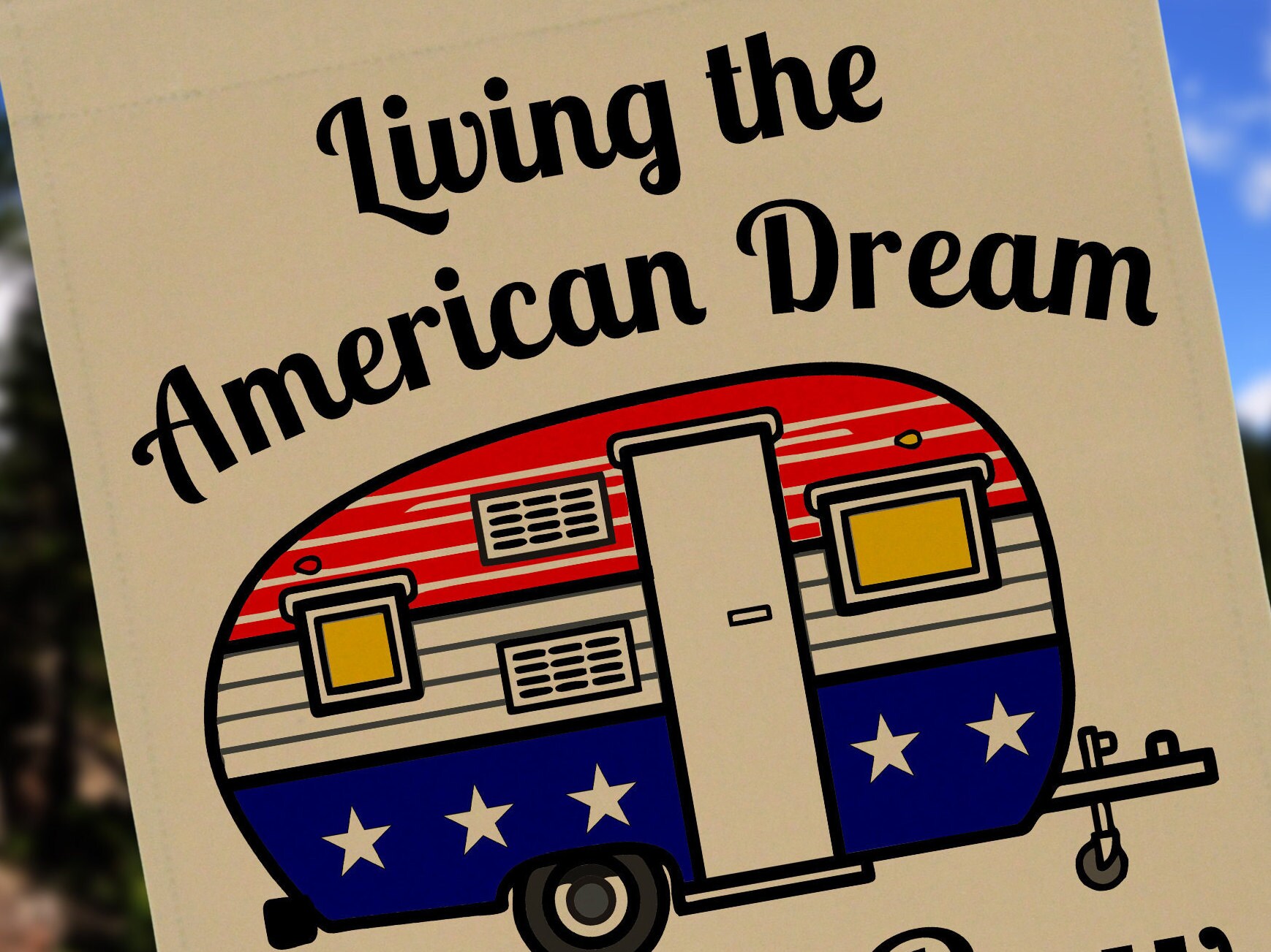 Living the American Dream Personalized Camping Flag Camp - Etsy