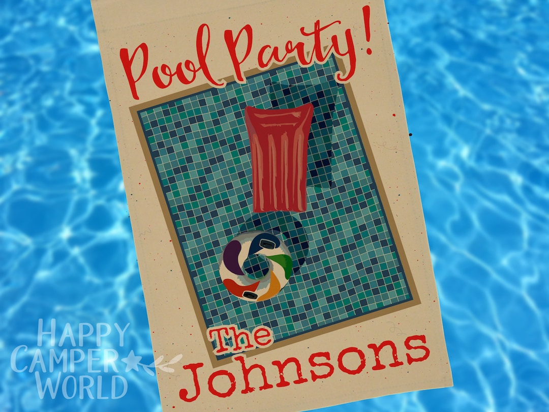 Personalized Pool Party! Summer Garden Flag, Pool Decor, Swimming Pool ...