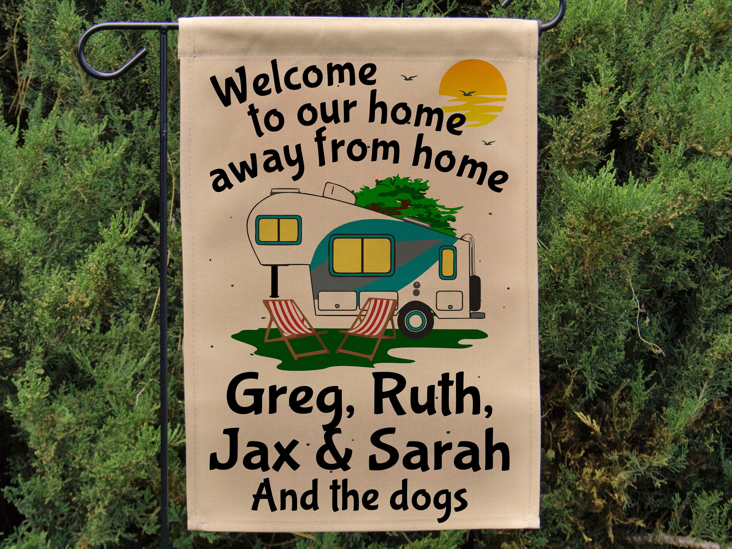 Personalized 5th Wheel Camper Flag, Fifth Wheel Sign, RV Garden Flag ...