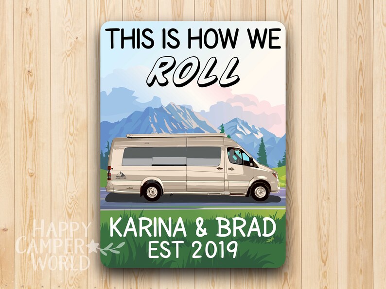 Personalized Aluminum Wall Sign, This is How We Roll, Class B Motorhome ...