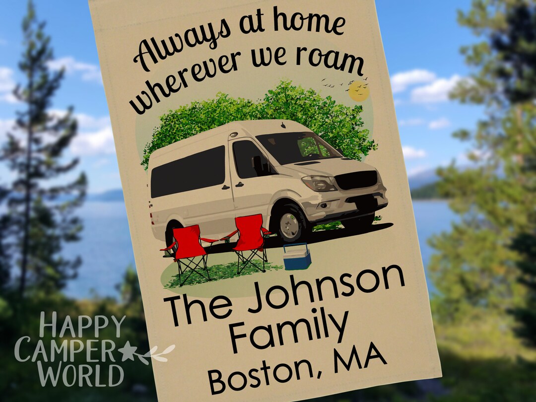 Personalized Class B Motorhome Camping Flag, Always at Home Wherever We ...