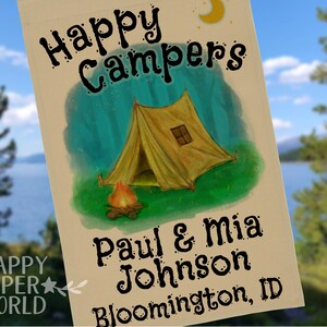 Happy Campers Tent Camping Flag, Personalized Campsite Flag, Camping ...