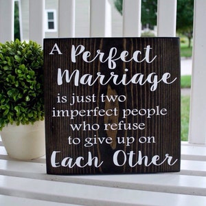 A Perfect Marriage Wood Sign I Wedding Sign I Weddings I Perfect ...