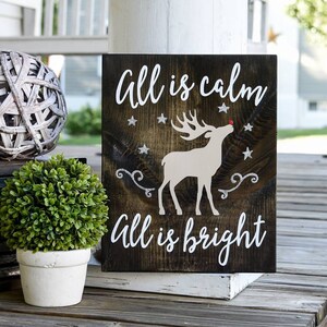 All is Calm All is Bright Wood Sign I Christmas I Christmas Sign I ...