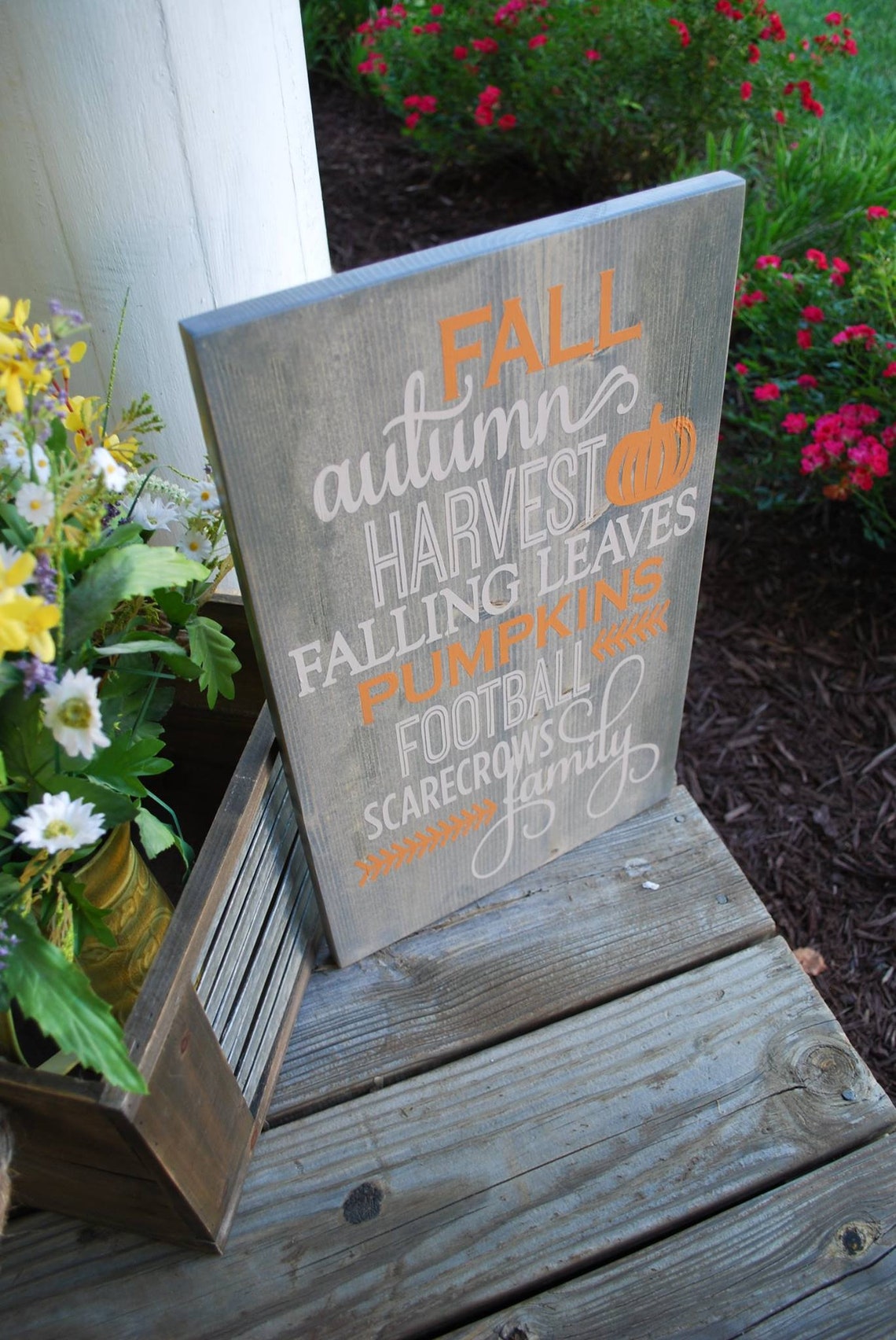 Fall wood sign I Autumn decor I scarecrows I football I | Etsy