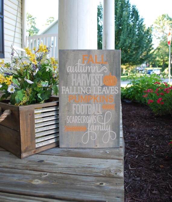 Fall wood sign I Autumn decor I scarecrows I football I | Etsy