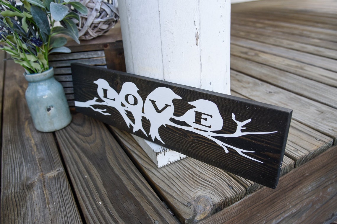 Love Birds Wood Sign I Bird Sign I Birds I Bird Decor I Home | Etsy