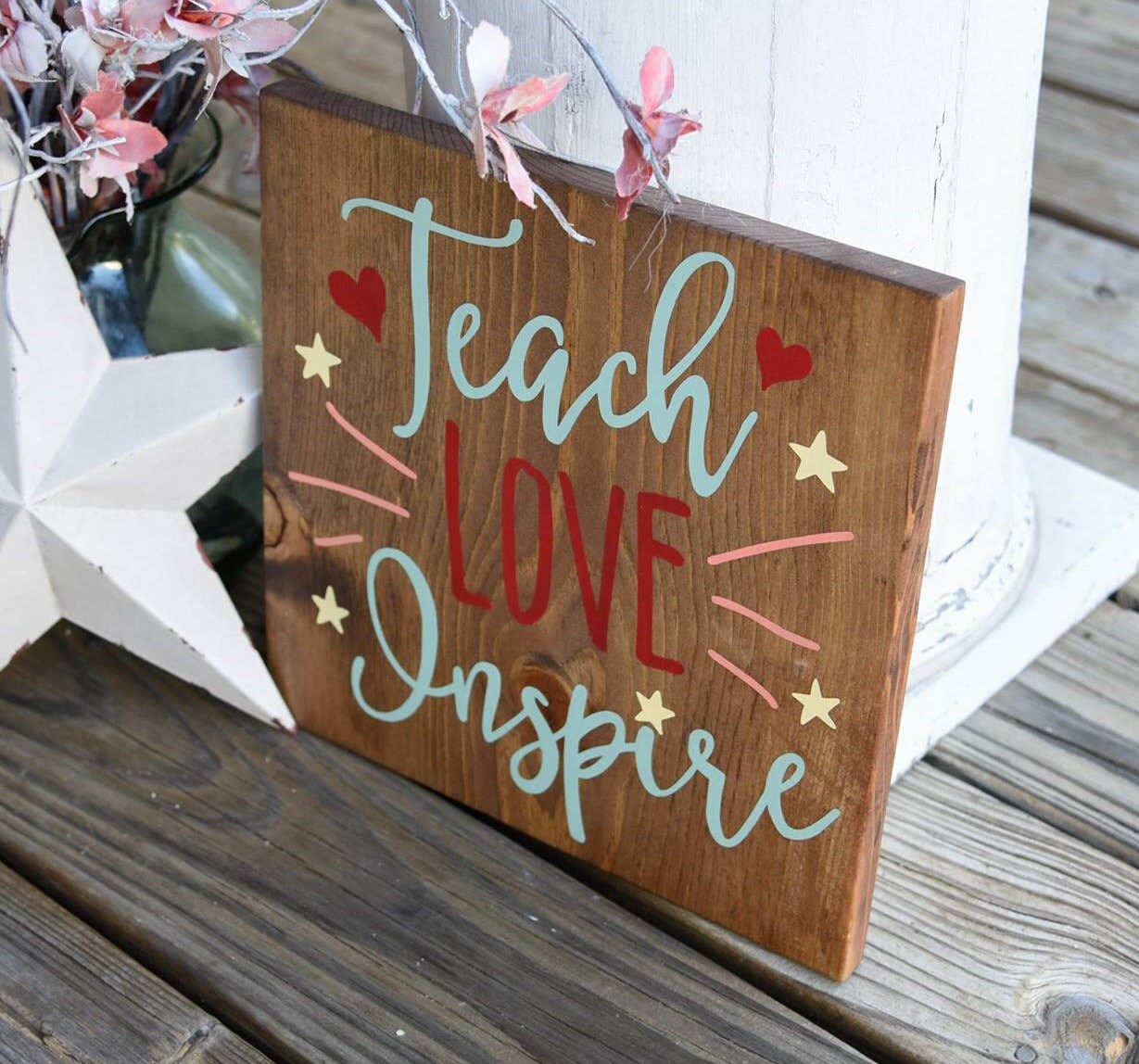 Teach Love Inspire Wood Sign I Teacher Gift I Classroom Sign I - Etsy