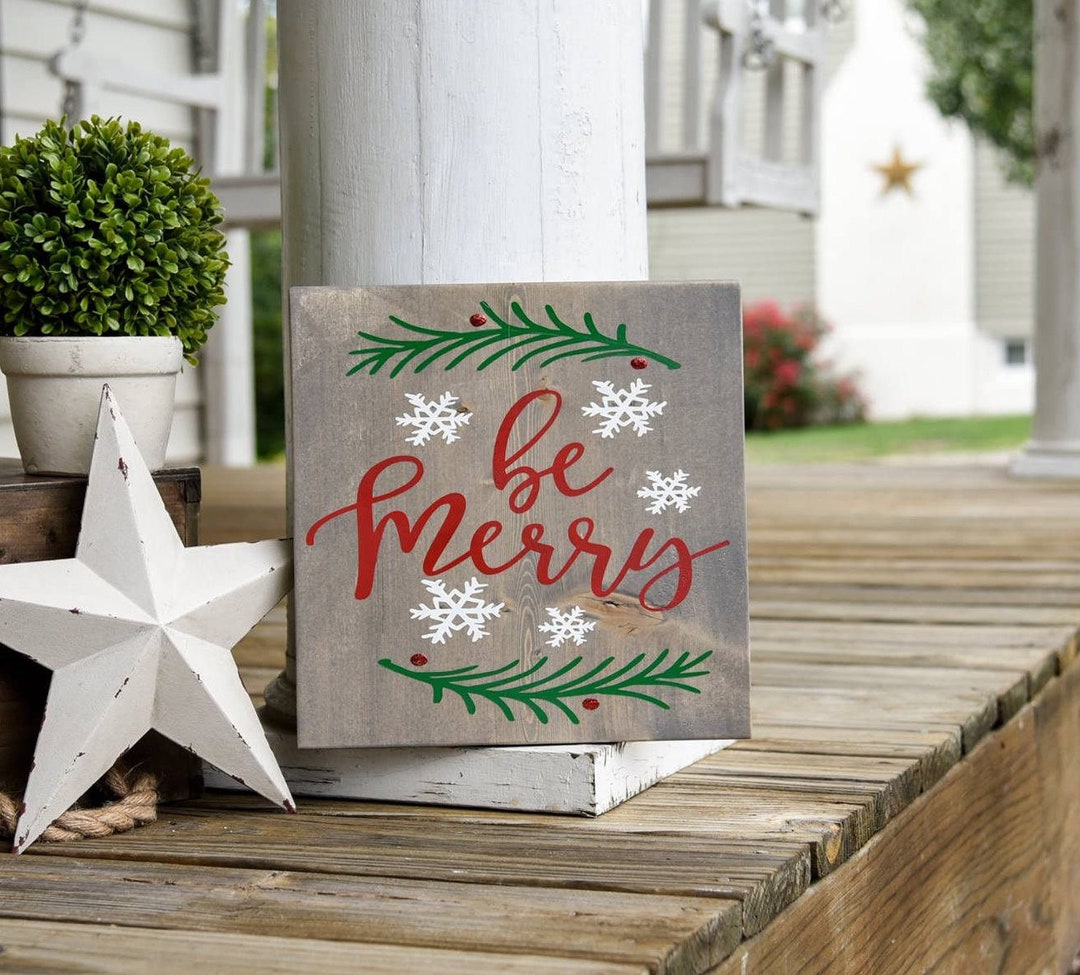 Be Merry Wood Sign I Be Merry I Christmas I Christmas Sign I Christmas ...