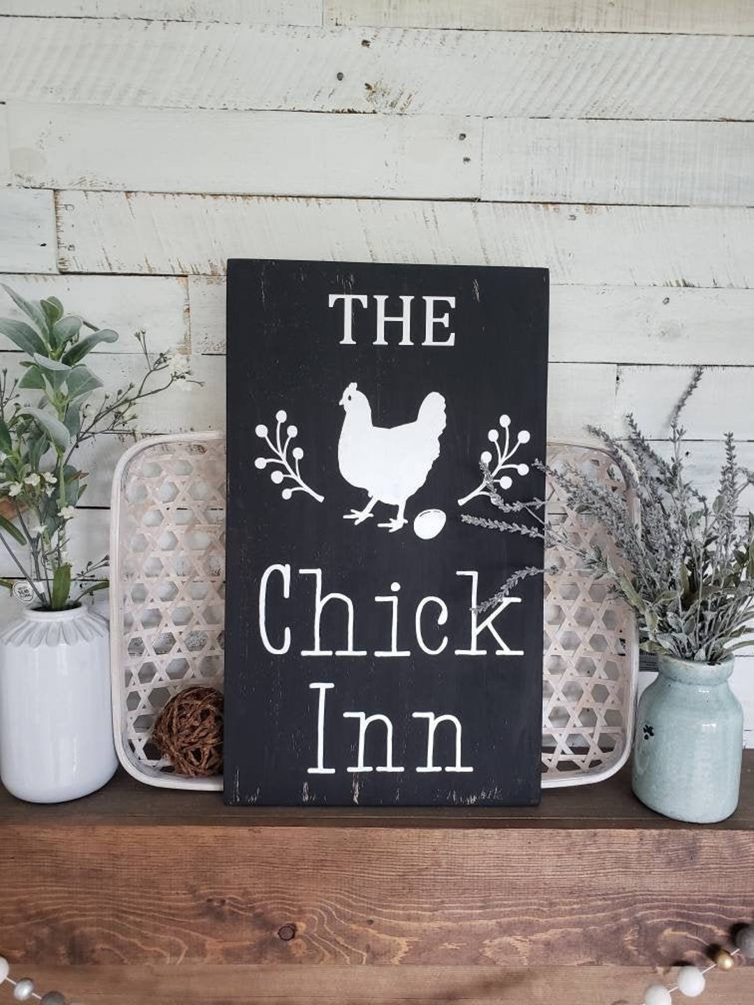The Chick in Wood Sign I Chick Inn I Chicken Coop Sign I Chicken Coop I ...