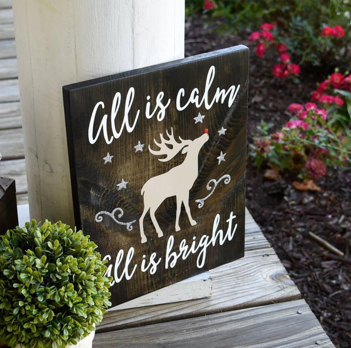 All is Calm All is Bright Wood Sign I Christmas I Christmas - Etsy