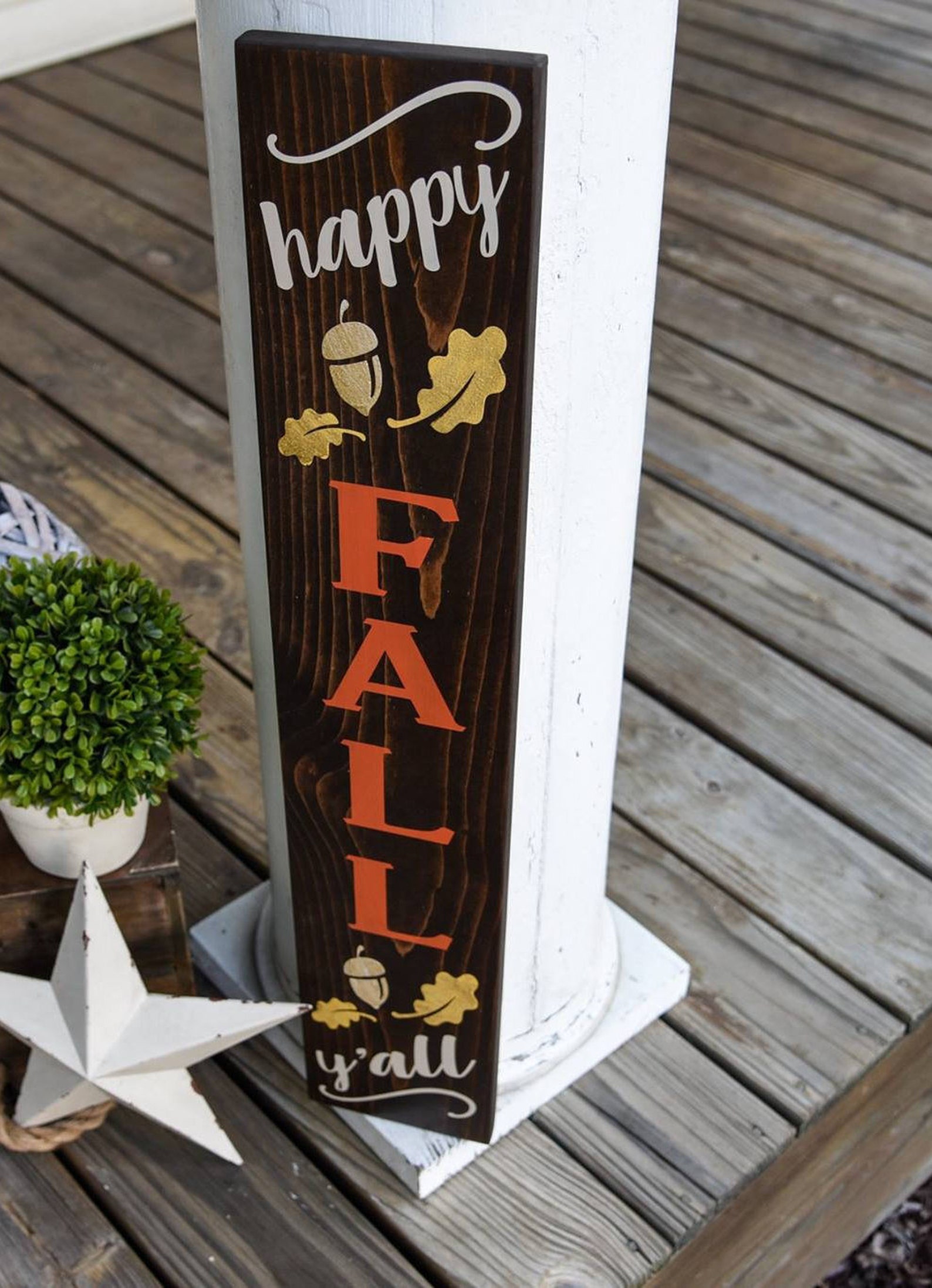 Happy Fall Y'all porch sign I Happy Fall sign I fall | Etsy