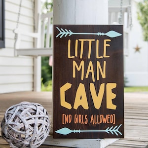 Little Man Cave Wood Sign I Boys Room Sign I Boys Room Decor I Little ...