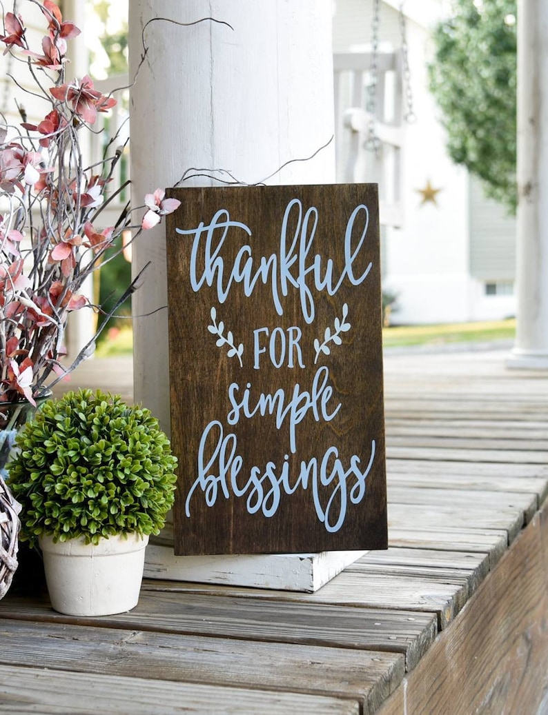 Thankful for Simple Blessings Wood Sign I Thankful I Blessings - Etsy