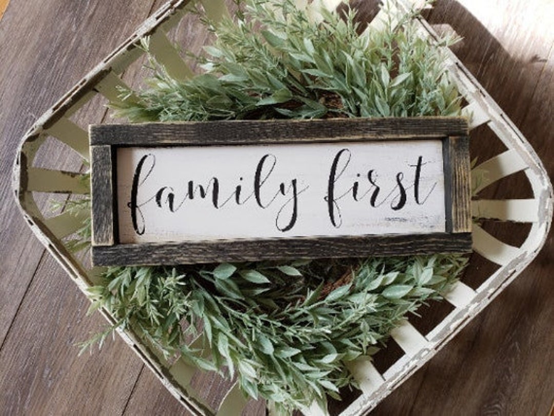 Family First Wood Sign I Family First I Rustic Home Decor I Family Sign ...