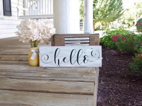 Hello Wood Sign I Hello I Front Porch I Hello Sign I Welcome - Etsy