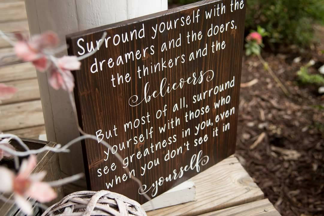 Surround Yourself With the Dreamers Wood Sign I Nursery Sign I - Etsy