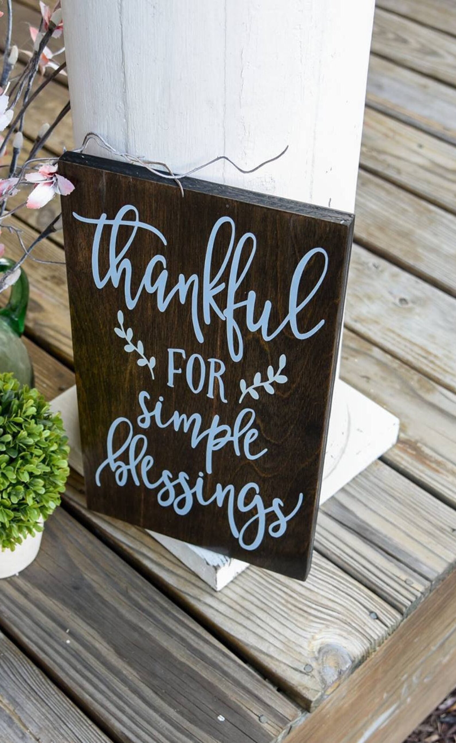 Thankful for Simple Blessings Wood Sign I Thankful I Blessings - Etsy