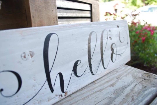 Hello Wood Sign I Hello I Front Porch I Hello Sign I Welcome | Etsy