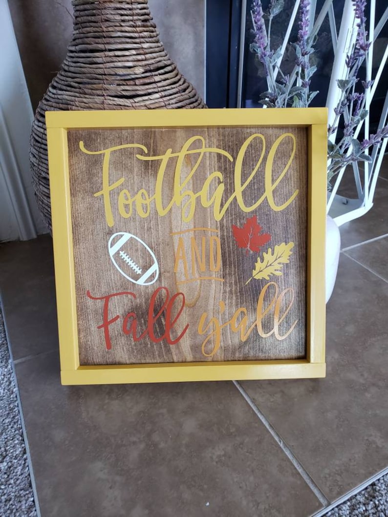 Football and Fall Y'all Wood Sign I Football Sign I Football Decor I ...