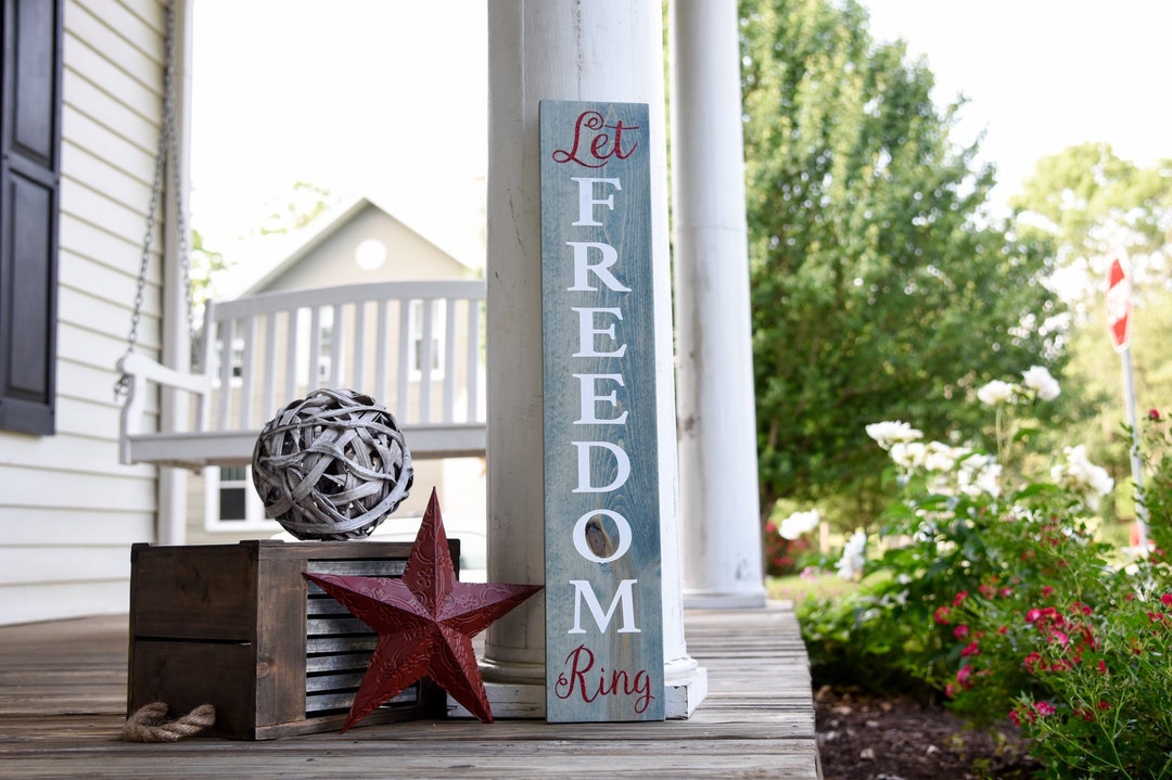 Let Freedom Ring Wood Sign I Freedom Sign I Porch Sign I Patriotic ...