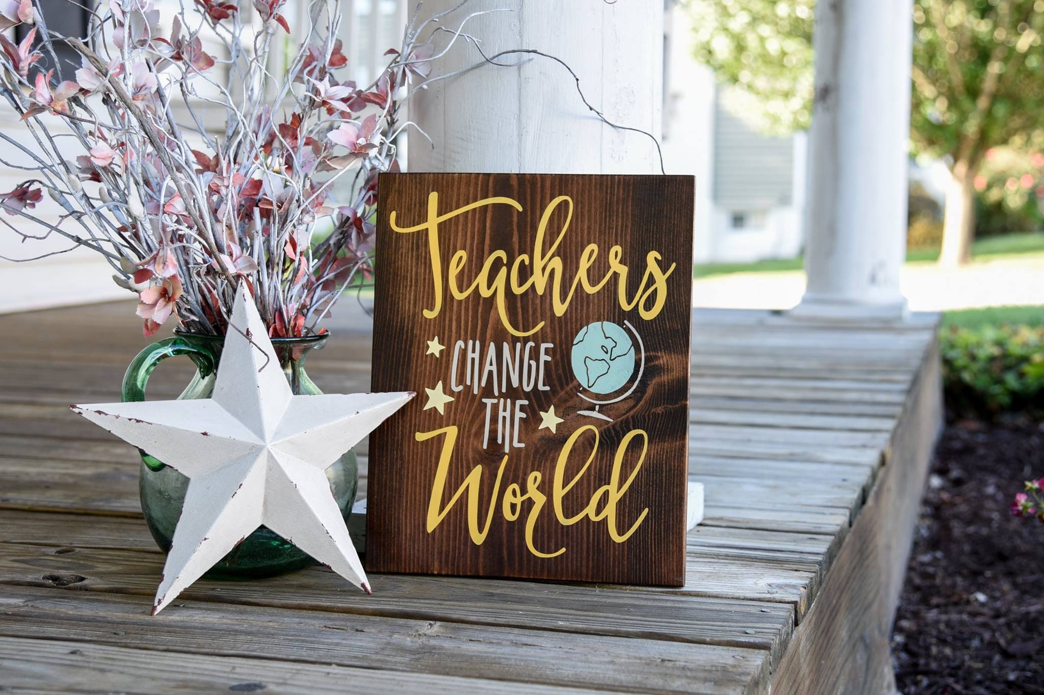 Teachers Change the World Wood Sign I Teacher Sign I Teacher - Etsy