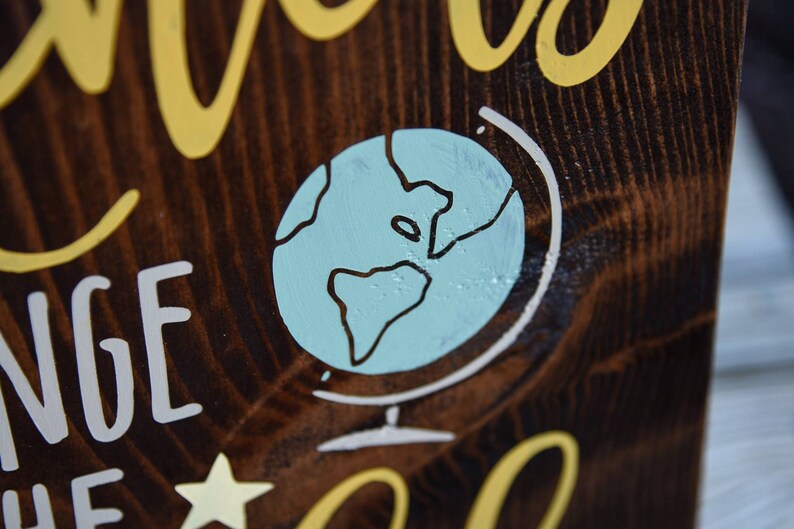 Teachers Change the World Wood Sign I Teacher Sign I Teacher Decor I ...