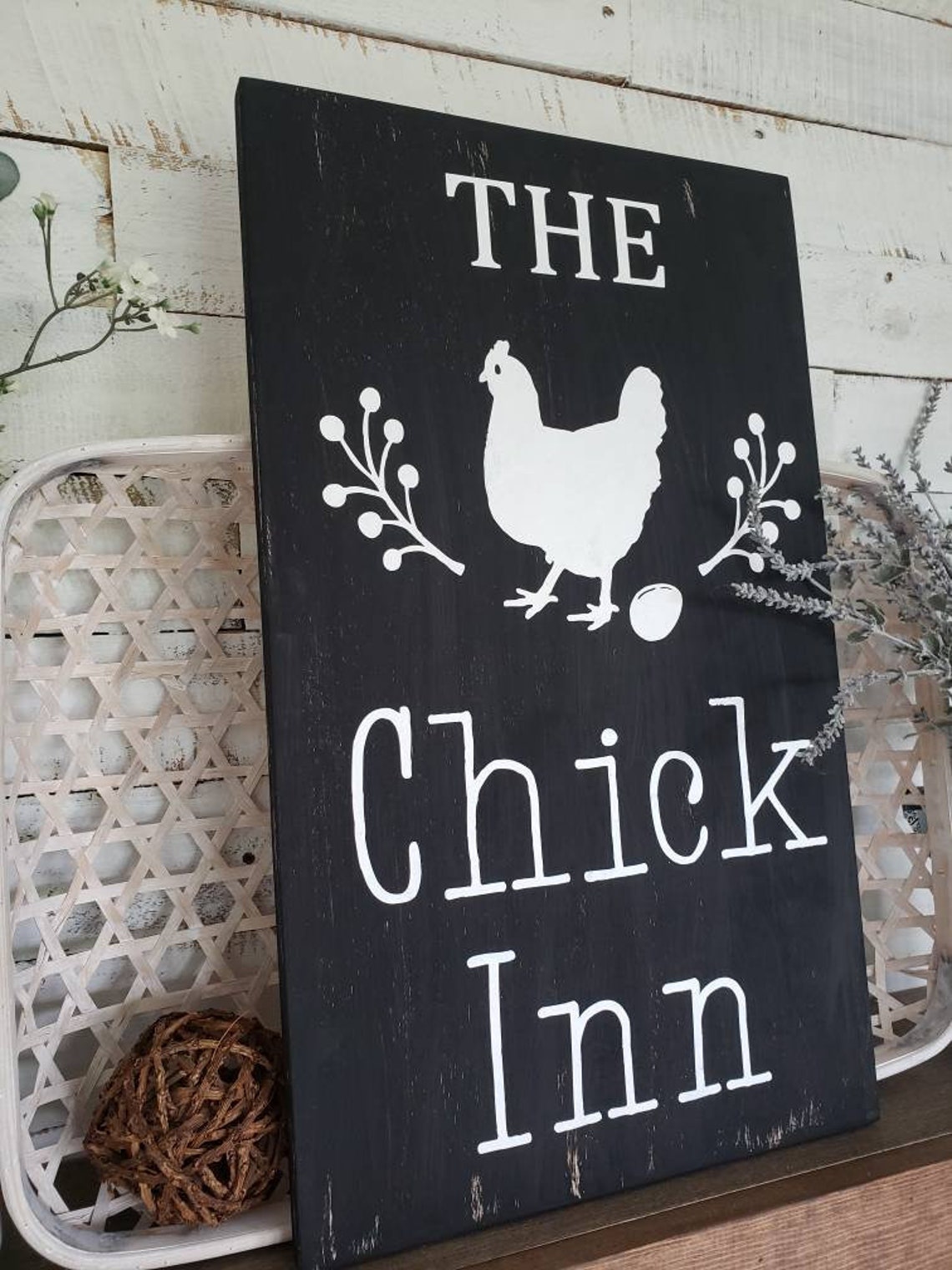 The Chick in Wood Sign I Chick Inn I Chicken Coop Sign I Chicken Coop I ...