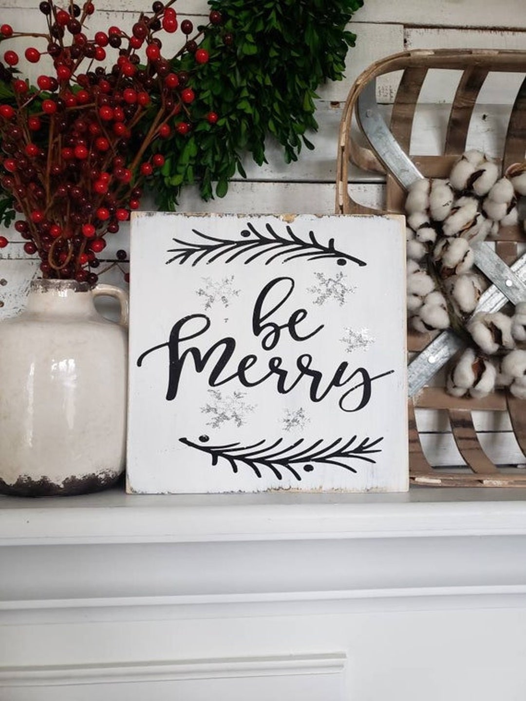 Be Merry Wood Sign I Be Merry I Christmas I Christmas Sign I Christmas ...