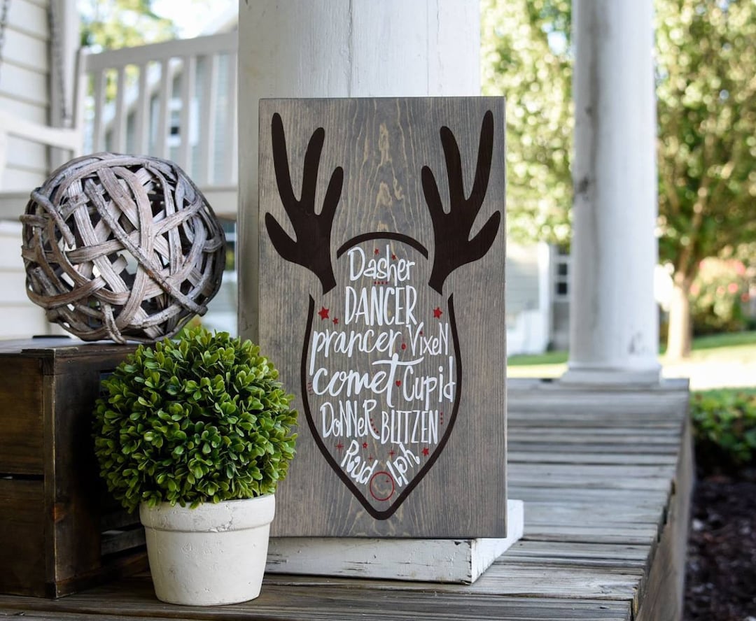 Reindeer Names Wood Sign I Rudolph I Rudolph Sign I Christmas I ...