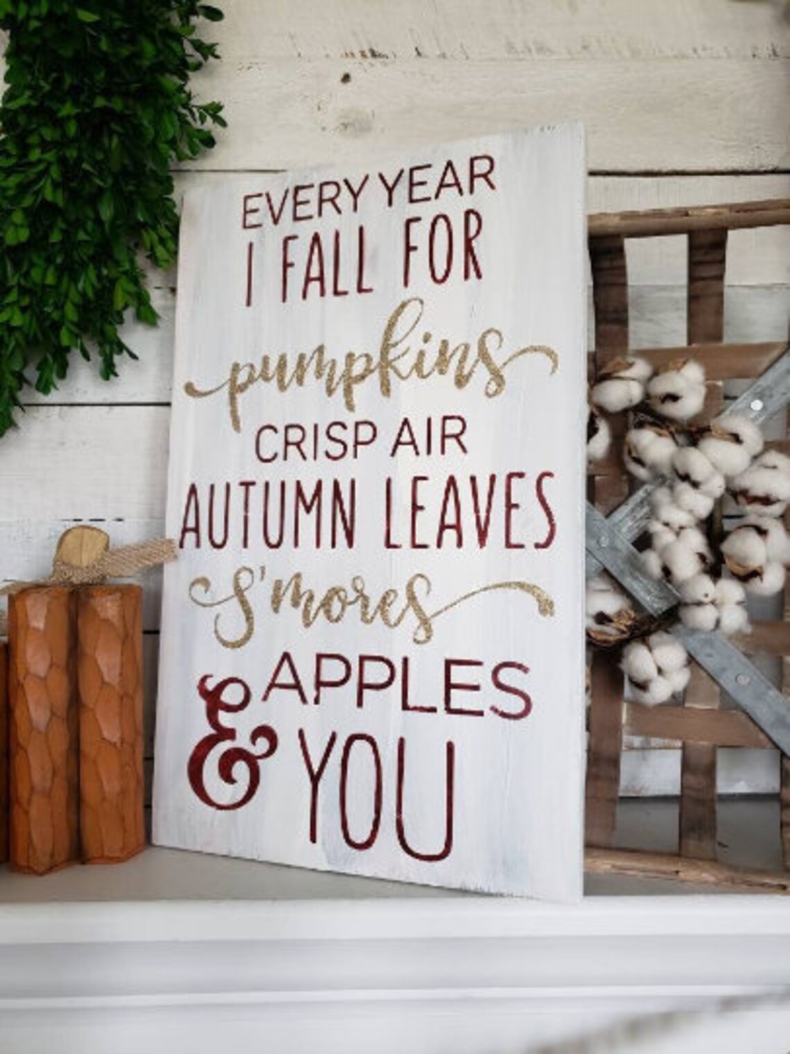 Every Year I Fall for Wood Sign I Autumn Decor I Pumpkins I Fall Sign I ...