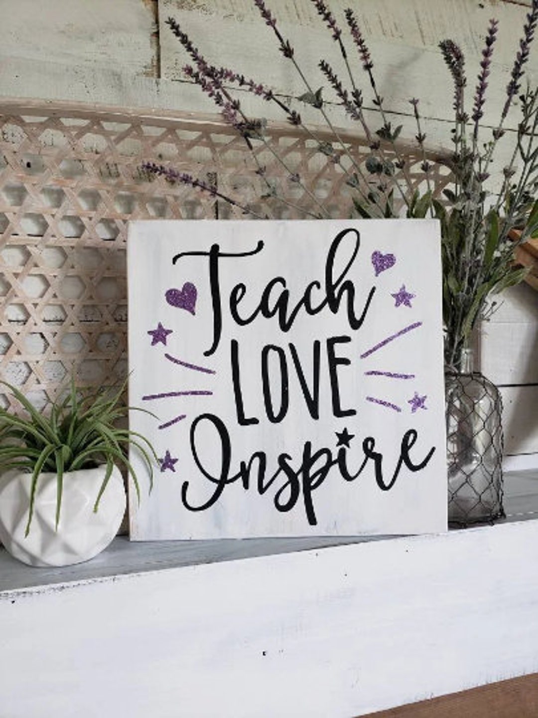 Teach Love Inspire Wood Sign I Teacher Gift I Classroom Sign I ...