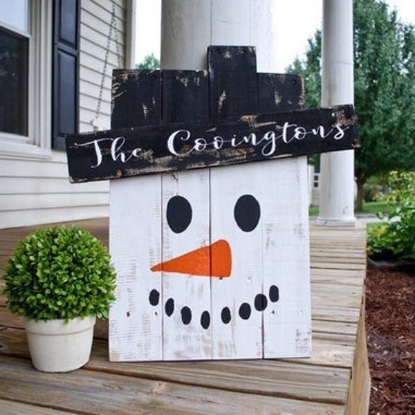 Pallet Snowman - Etsy