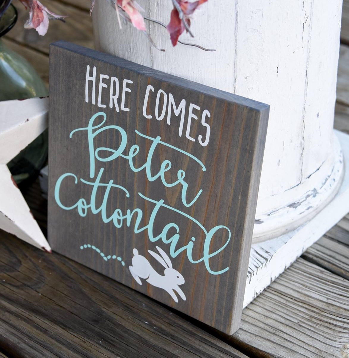 Here Comes Peter Cottontail Wood Sign I Easter I Easter Sign I Easter ...