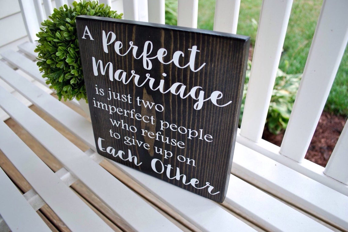 A Perfect Marriage Wood Sign I Wedding Sign I Weddings I Perfect ...