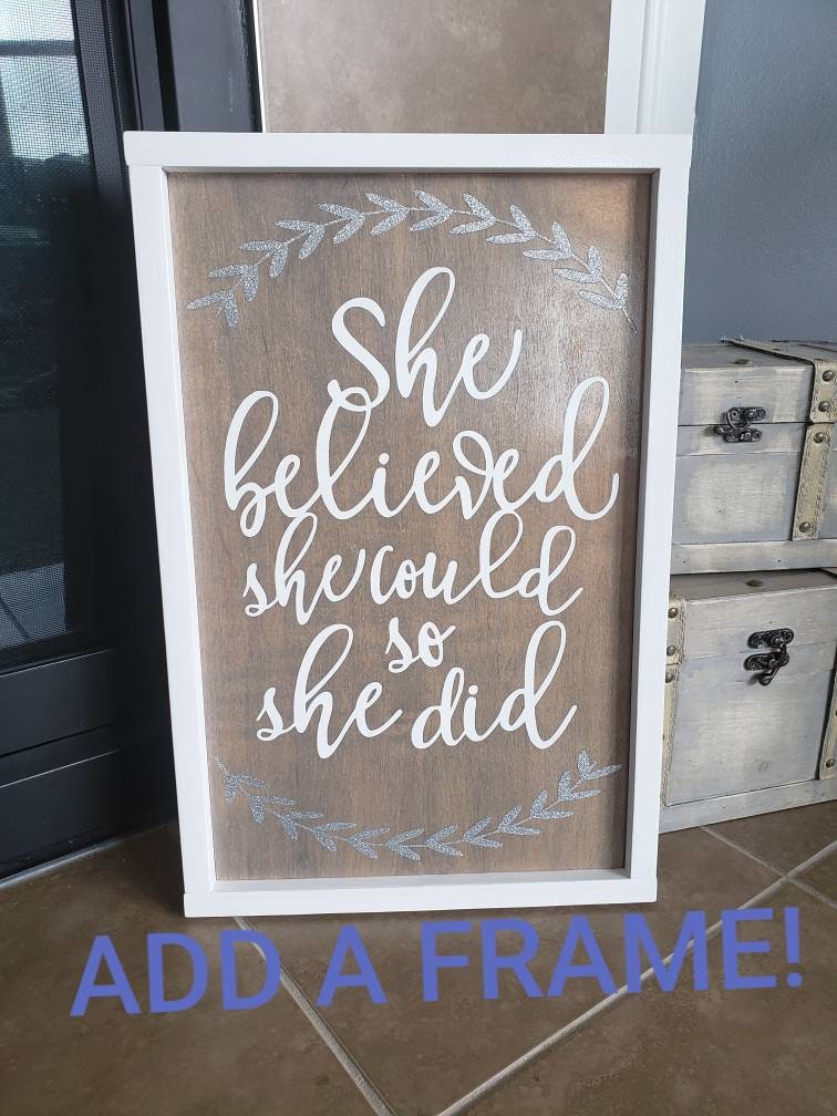 She Believed She Could so She Did Wood Sign I Nursery Sign I Nursery ...