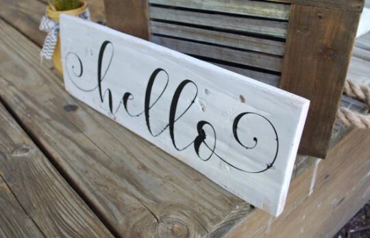 Hello Wood Sign I Hello I Front Porch I Hello Sign I Welcome - Etsy