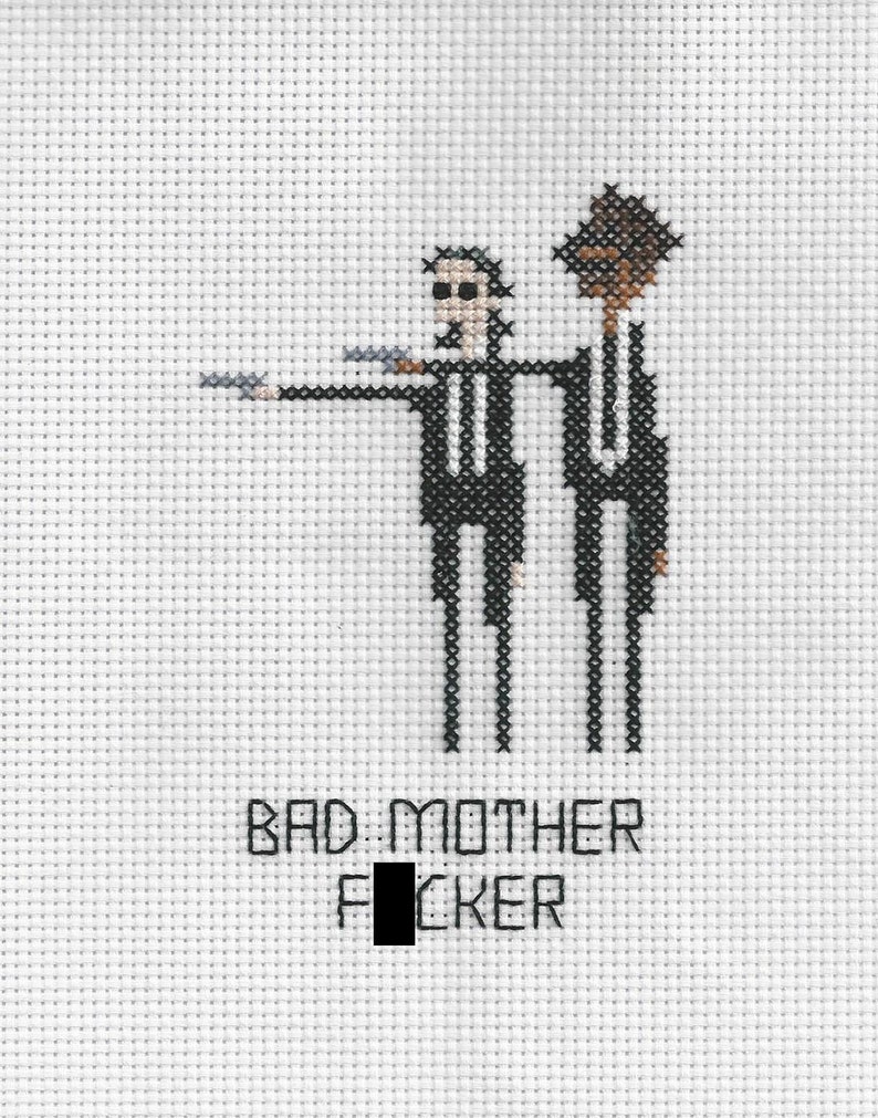 Pulp Fiction Bad Mother Fcker Mature Crossstich Etsy
