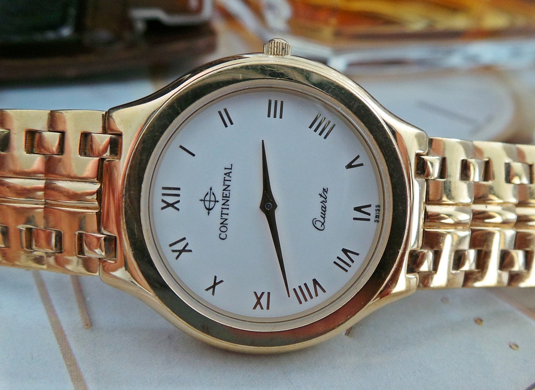 Continental 18K Gold Electroplated Gents Dress Watch - Etsy