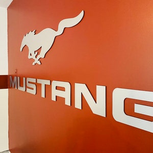Mustang Garage Sign 9 Feet Long Brushed Silver - Etsy