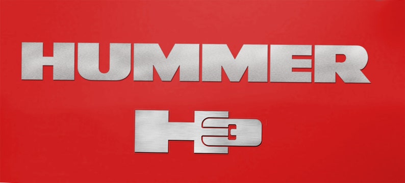 Hummer H3 combo Garage Sign 9 Feet Long Brushed Silver | Etsy