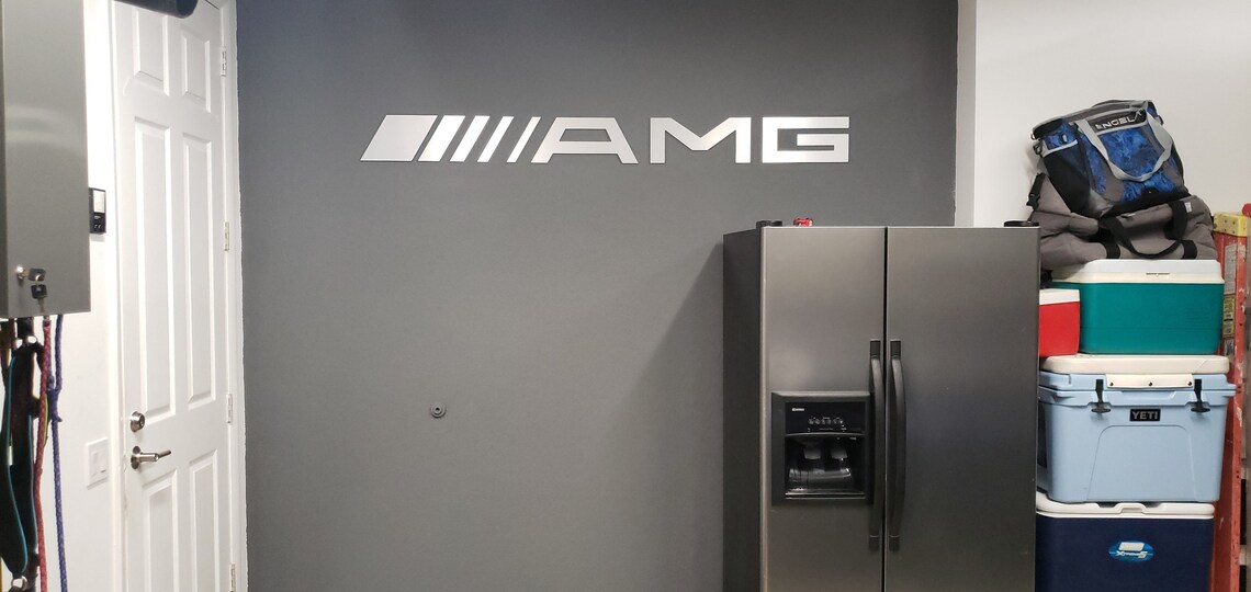 AMG Garage Sign 6 Feet Long Brushed Silver - Etsy