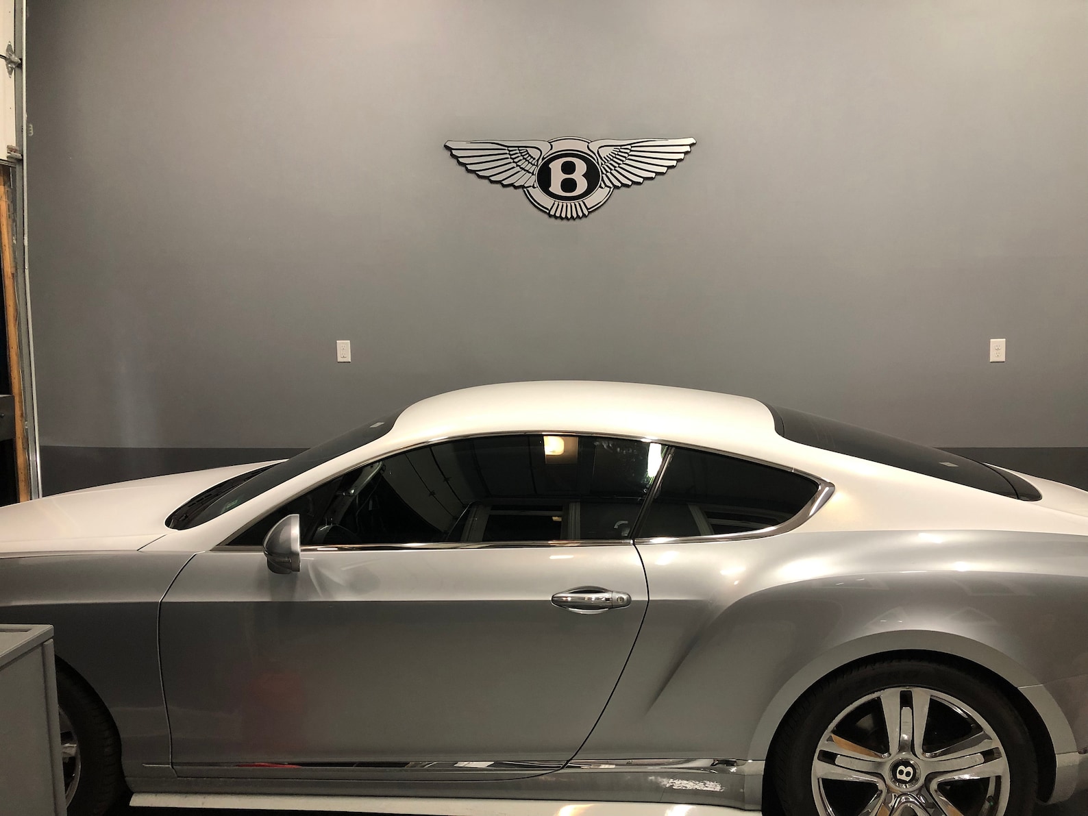 Bentley Logo & Letters Combo Brushed Silver Garage Sign | Etsy
