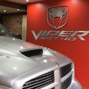 Viper SRT-10 Text and Fangs Logo Combo Garage Sign 6 Feet Long Brushed ...