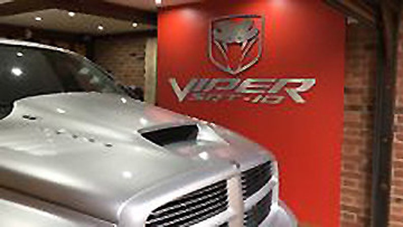 Viper SRT-10 Logo Garage Sign 6 Feet Long Brushed Silver - Etsy