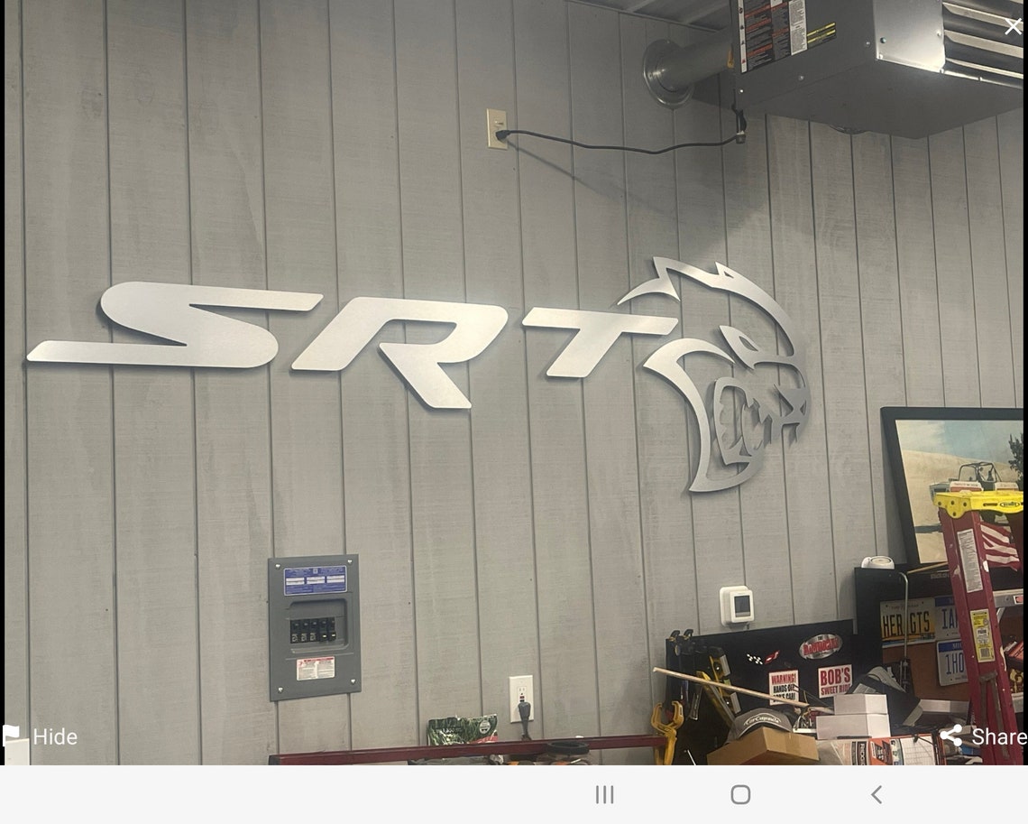 HELLCAT SRT Logo Combo Huge Brushed Silver Garage Sign - Etsy