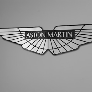 Aston Martin Letters & Logo Combo Brushed Silver Sign - Etsy