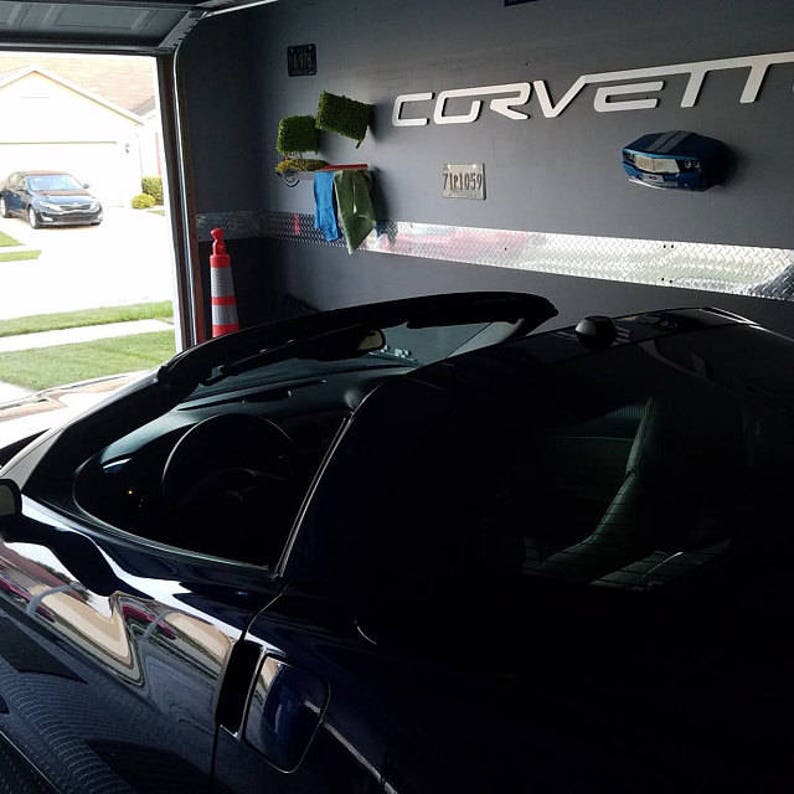 CORVETTE C6 Garage Sign 8 Feet Wide Brushed Silver | Etsy