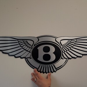 Bentley Logo Brushed Silver Garage Sign - Etsy