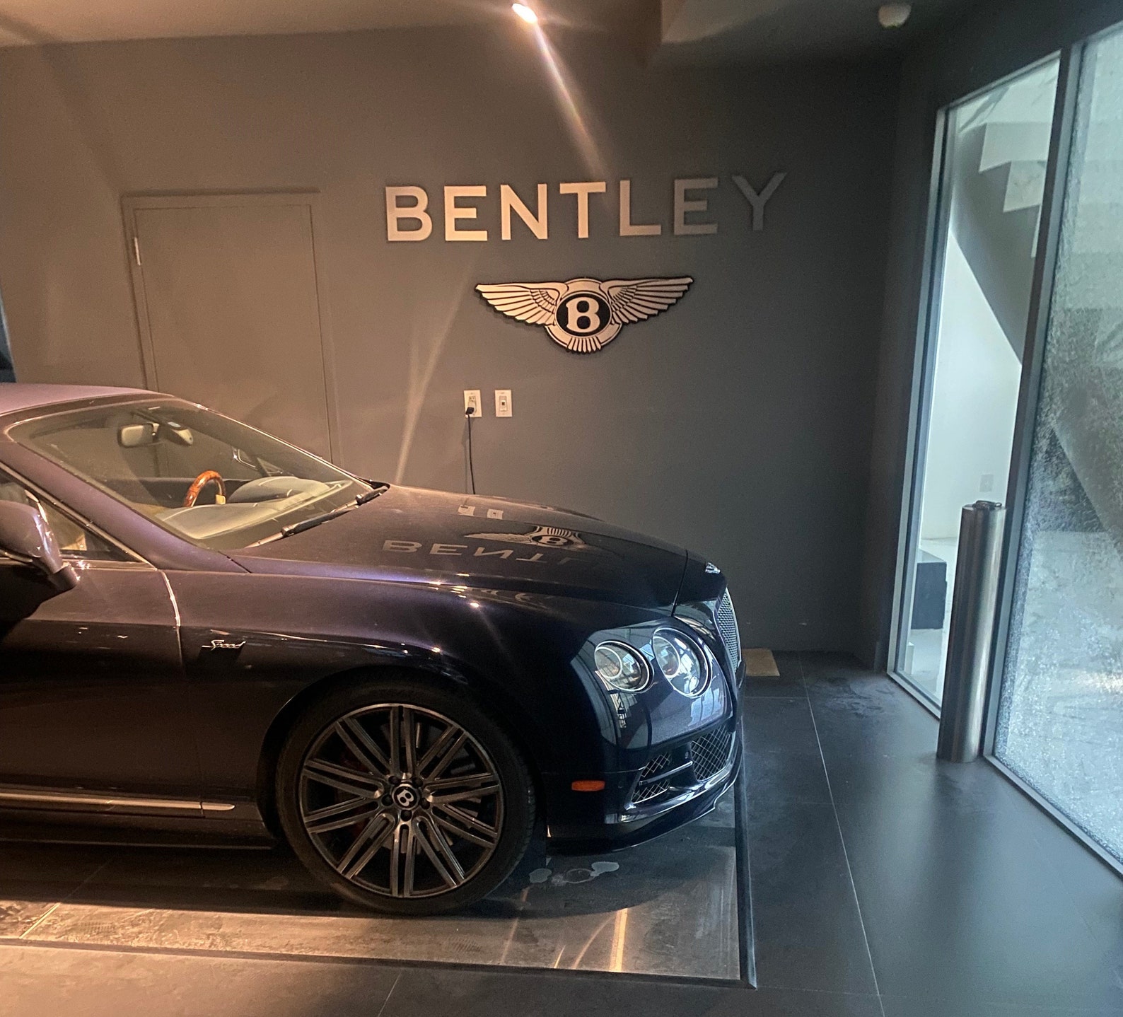 Bentley Logo & Letters Combo Brushed Silver Garage Sign - Etsy
